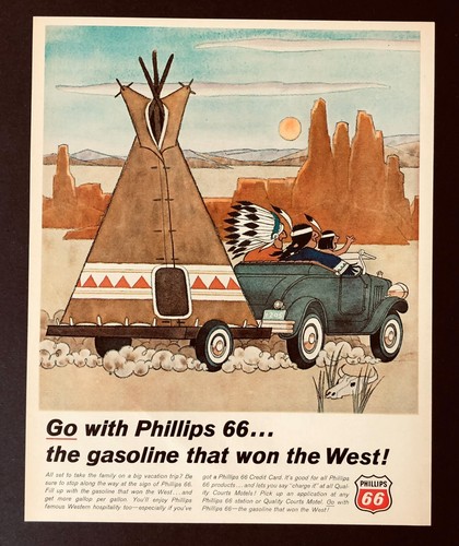 1966 Phillips 66 Gasoline Advertisement American Indian Tee Pee Gas Vtg ...