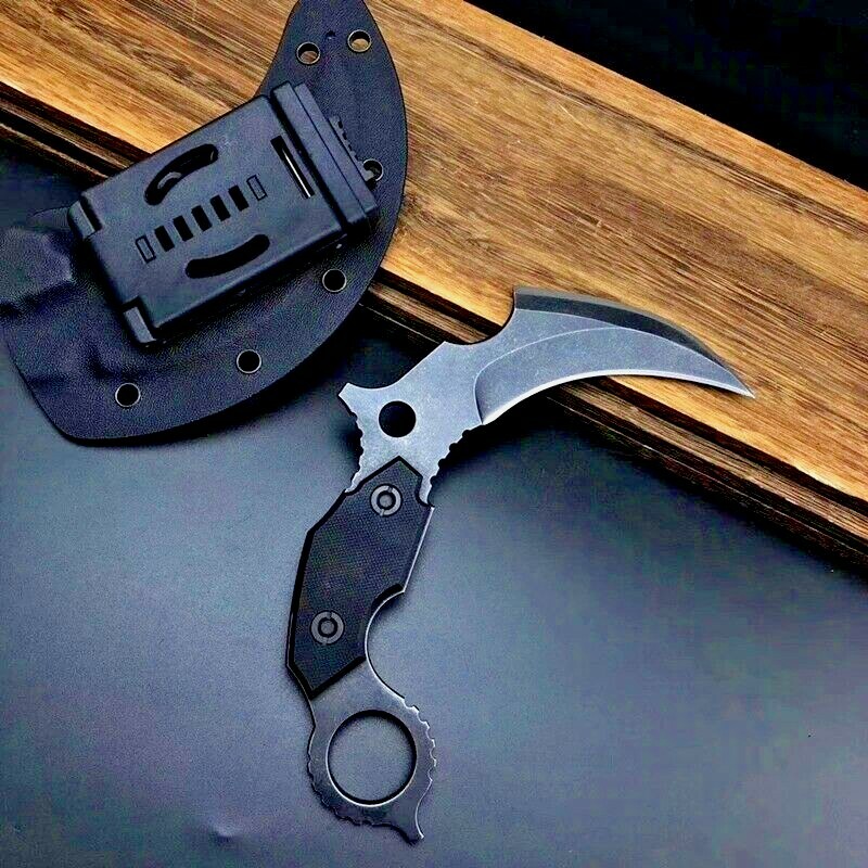 Karambit Claw Knife Hunting Combat Tactical Survival D2 Steel G10 ...