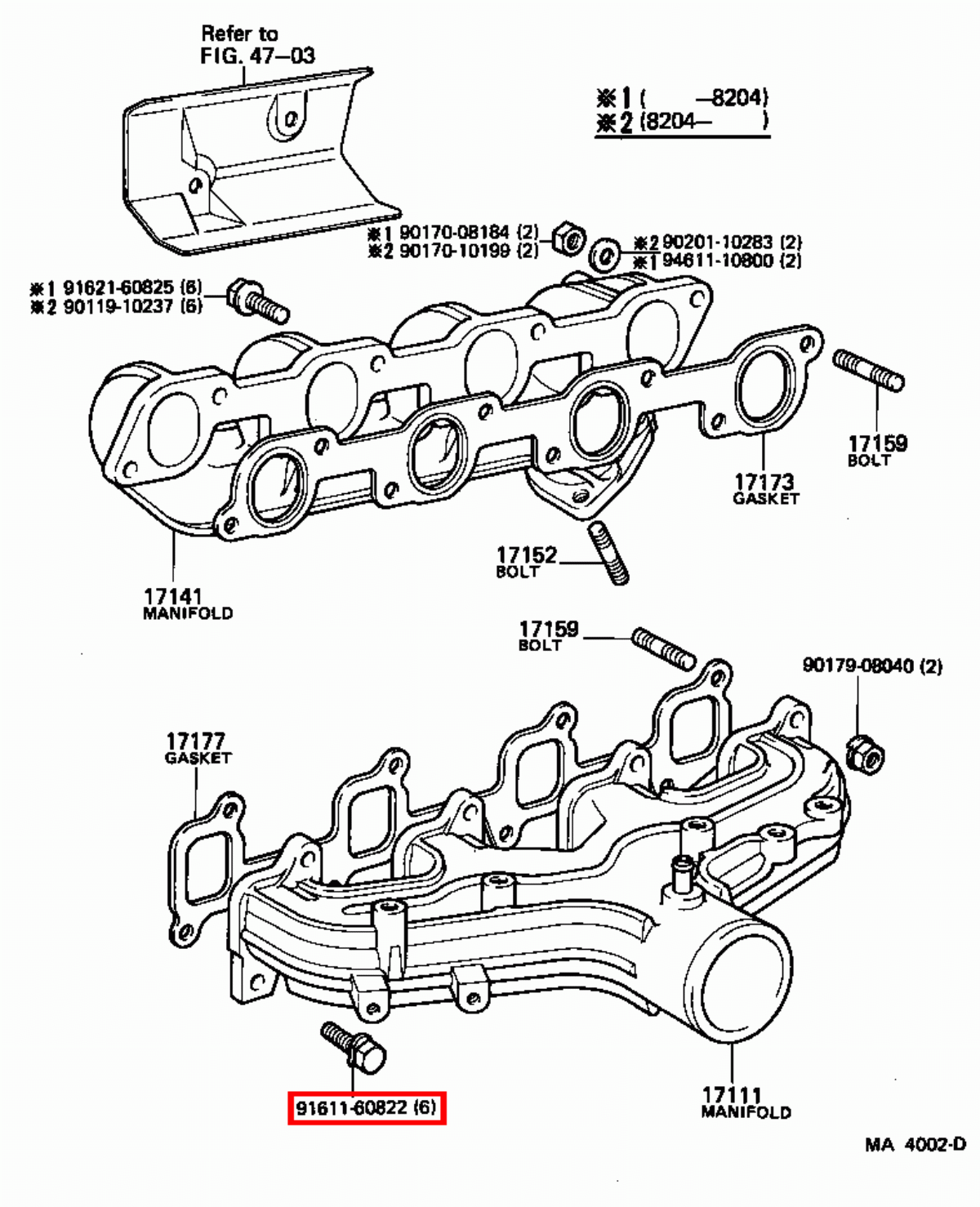 Genuine Hilux LN147 LN145 LN135 LN130 LN111 LN107 Intake Manifold Bolt ...