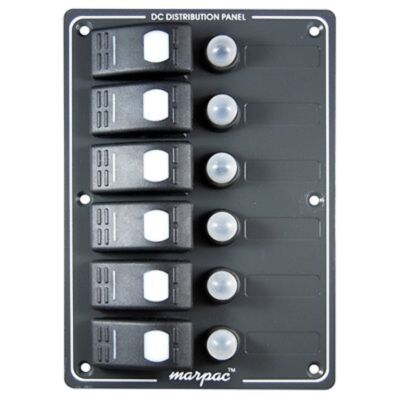 Marpac Marine Power Panel 6 Rocker Switch Breaker Boot Iluminate 5-1/4 ...