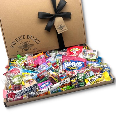 American Sweet Mix Candy Gift Box 30-150 Pce Personalised Hamper USA ...