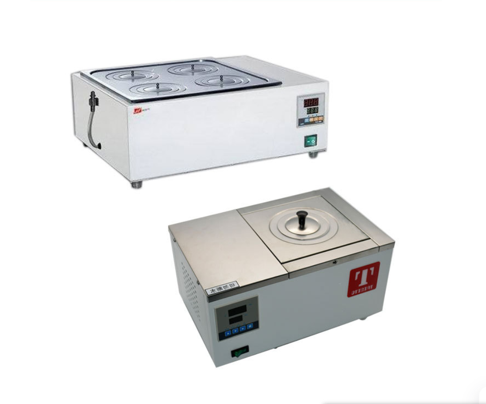 Digital heating water bath used in lab for heating glass boiling flask ...