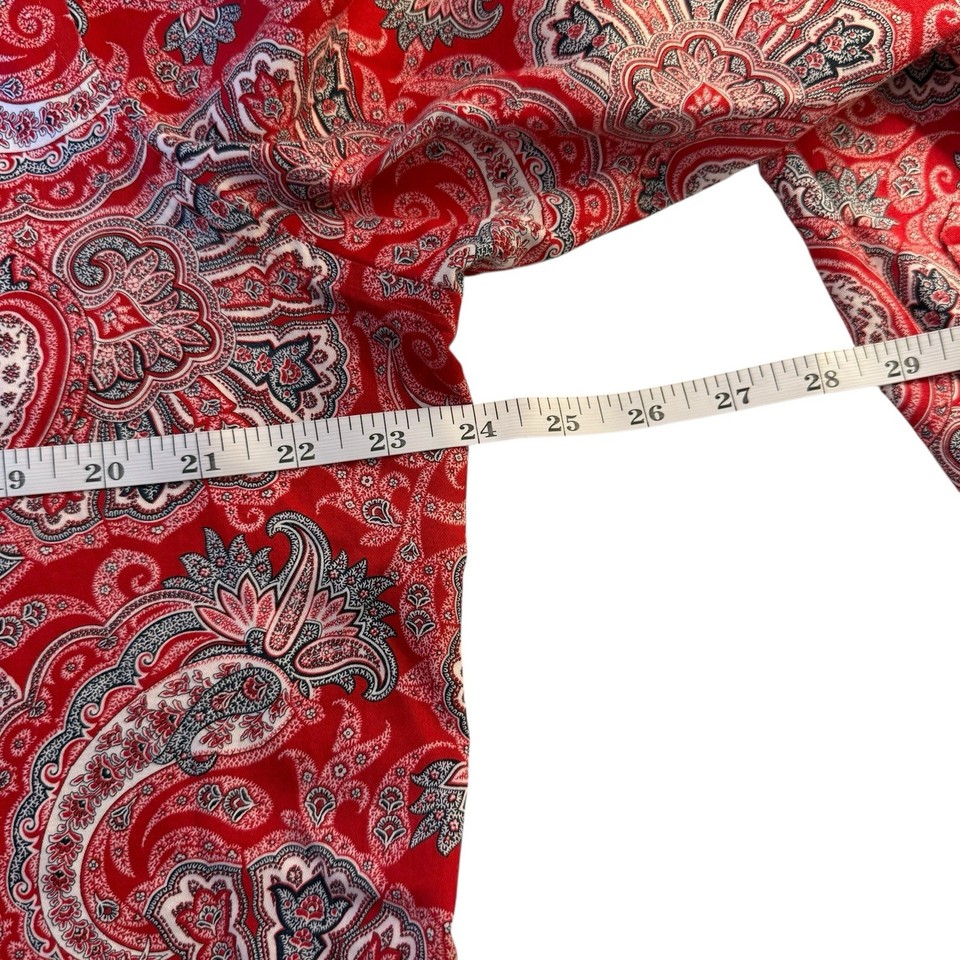 Lot Of 2 Chaps Womens Plus Button Front Shirts 2X Red Blue Floral ...