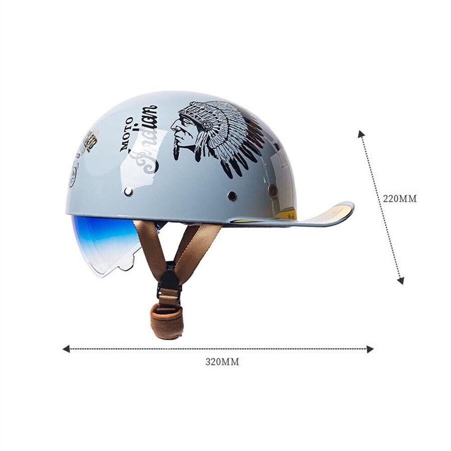 Half Duck Helmet Motorcycle Head Safety Baseball Hat Retro Helmets New ...