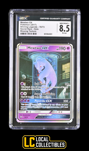 POP 1 MISSING TEXTURE ERROR Mewtwo GX 78/73 Shining Legends CGC 8.5 NM ...