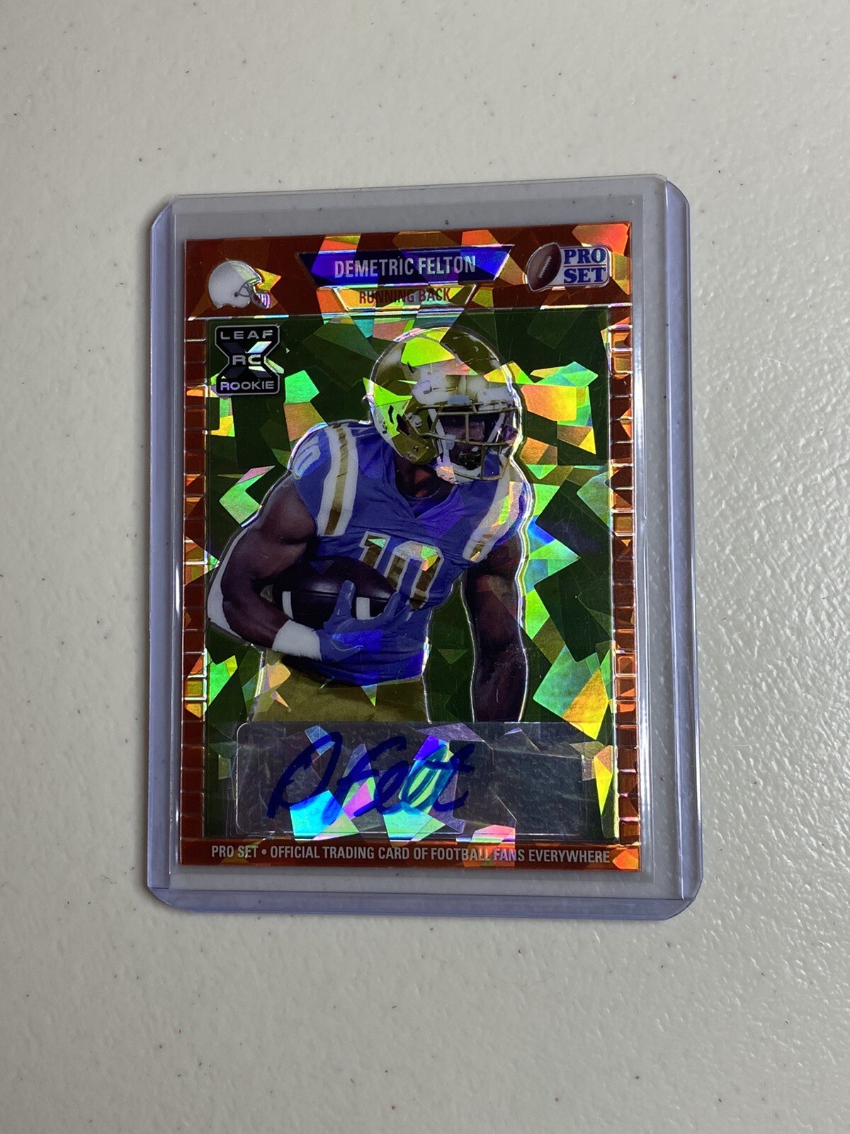 Demetric Felton 2021 Leaf Pro Set Rookie Orange Ice Auto 6/7 RC ...