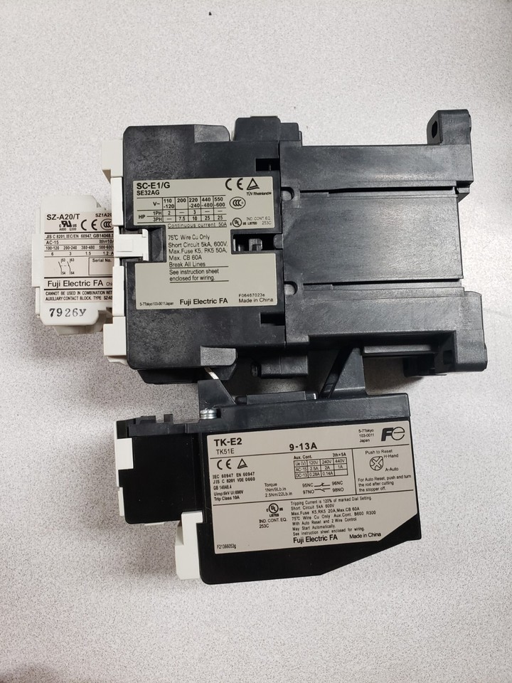 Fuji Electric SC-E1/G Contactor With SZ-A20/T And TK-E2 Add-Ons | eBay