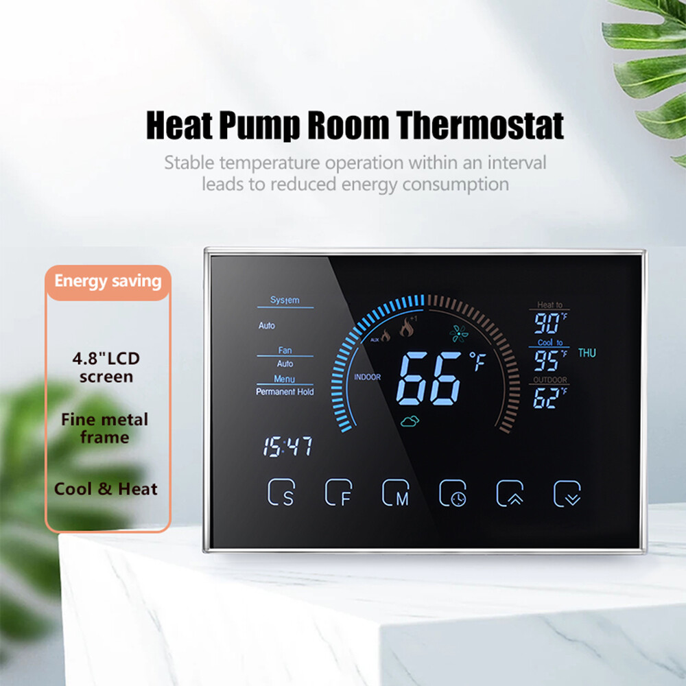 WiFi Smart Programmable Thermostat For Heat Pump APP/Touch/Voice ...