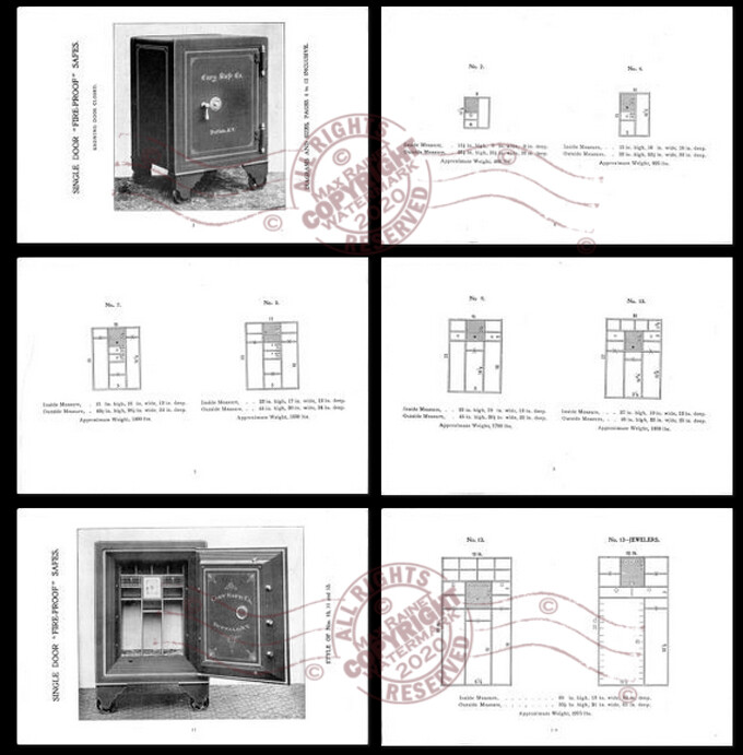 Cary Safe Co (1898) Sales Samples CATALOGUE Fire Burglar Proof Iron ...