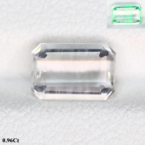 0.96 Ct Rare Octagan 8.2 x 5.3 MM White - Green Mexican Natural HYALITE ...