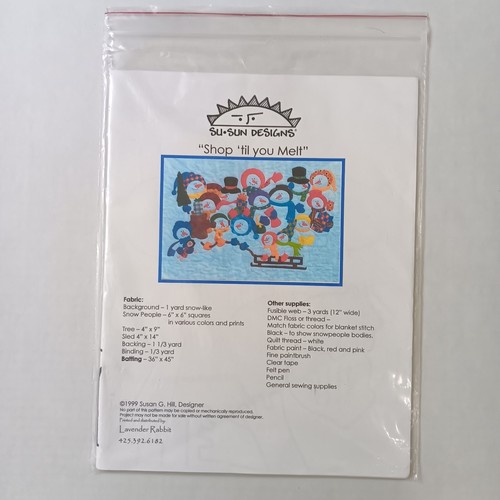 Su-Sun Designs "Shop 'Til You Melt" Snowman Quilt Pattern | eBay