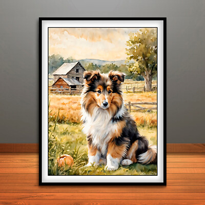 Collie Puppy Print, Poster, Dog Wall Art, Animal Decor | eBay