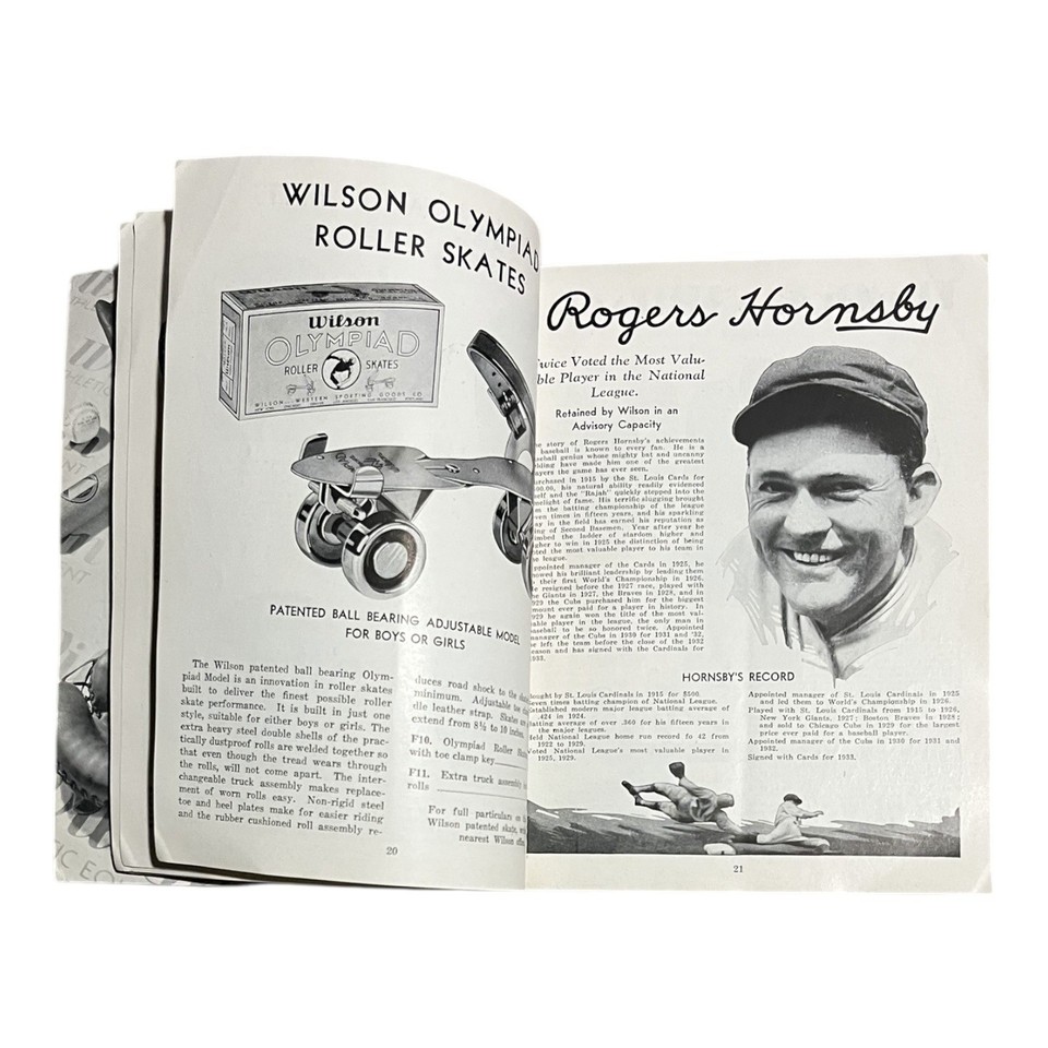 Vintage 1933 Wilson Sporting Goods Catalog w Player Model Baseball ...