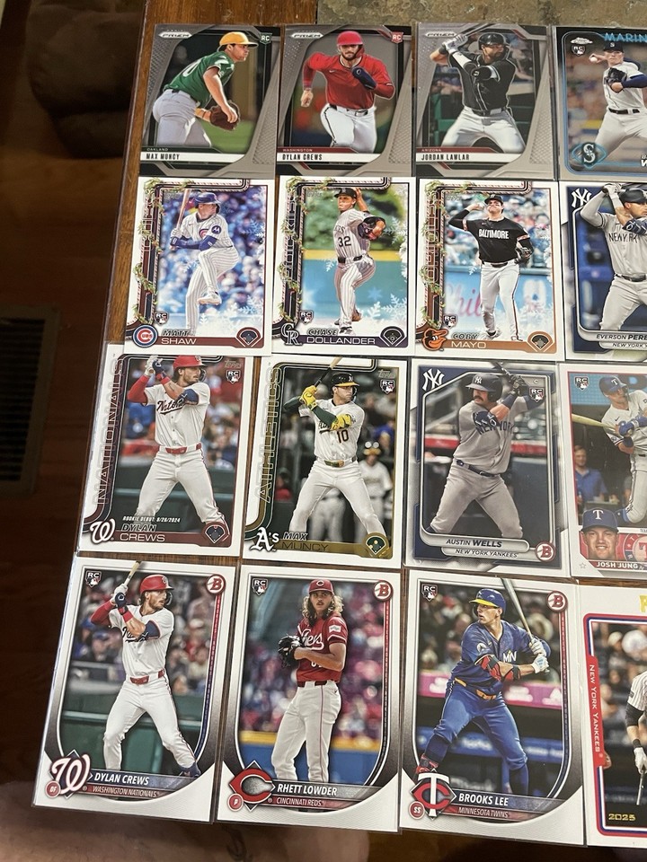 2025 Bowman Topps baseball Rookiecard lot Ben Rice Crews Lowder Jung ...