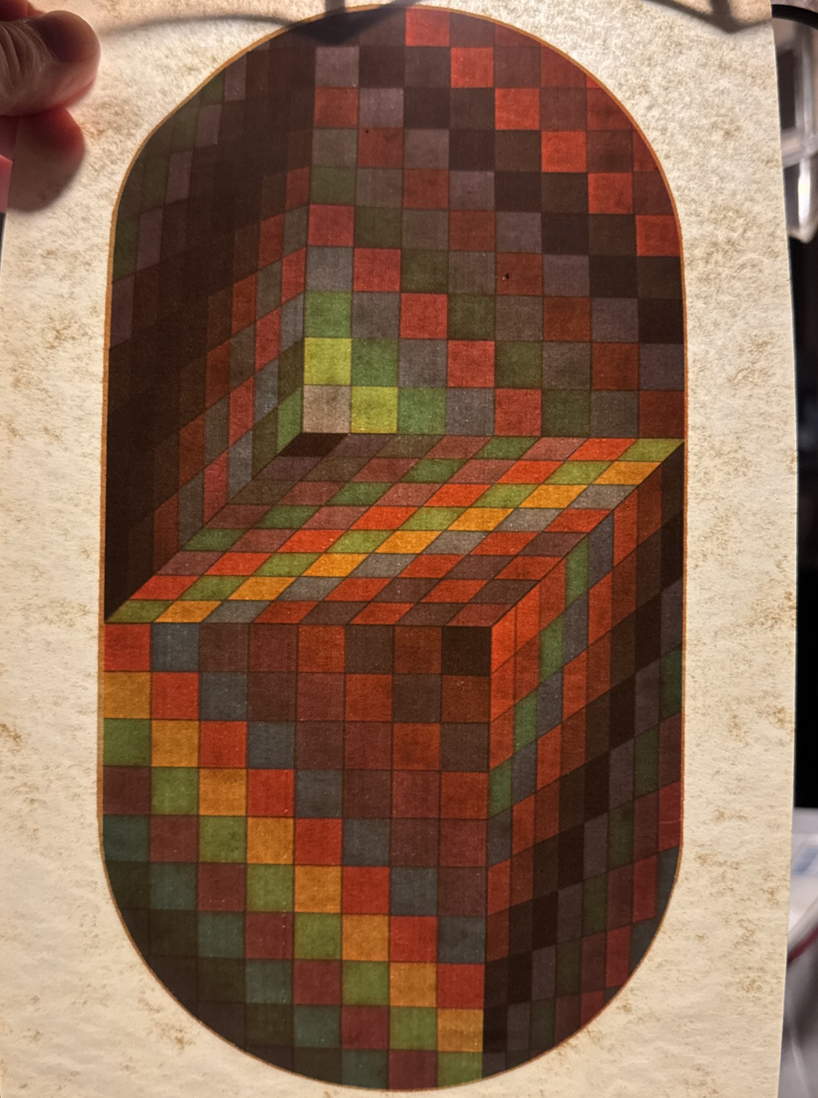 1970s Original Vintage Psychedelic Cubes Iron On Tran… - Gem