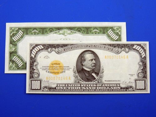 Reproduction $1000 1928 Gold US Paper Money Currency Copy | eBay