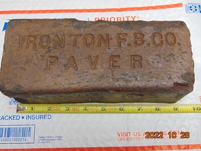 ANTIQUE PAVER BRICK "IRONTON F.B.CO. PAVER" | eBay