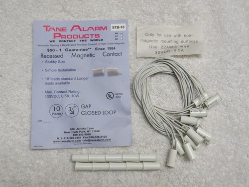 Tane Alarm STB-10 WH Stubby Recessed Contacts with Magnets | 10 Pack ...