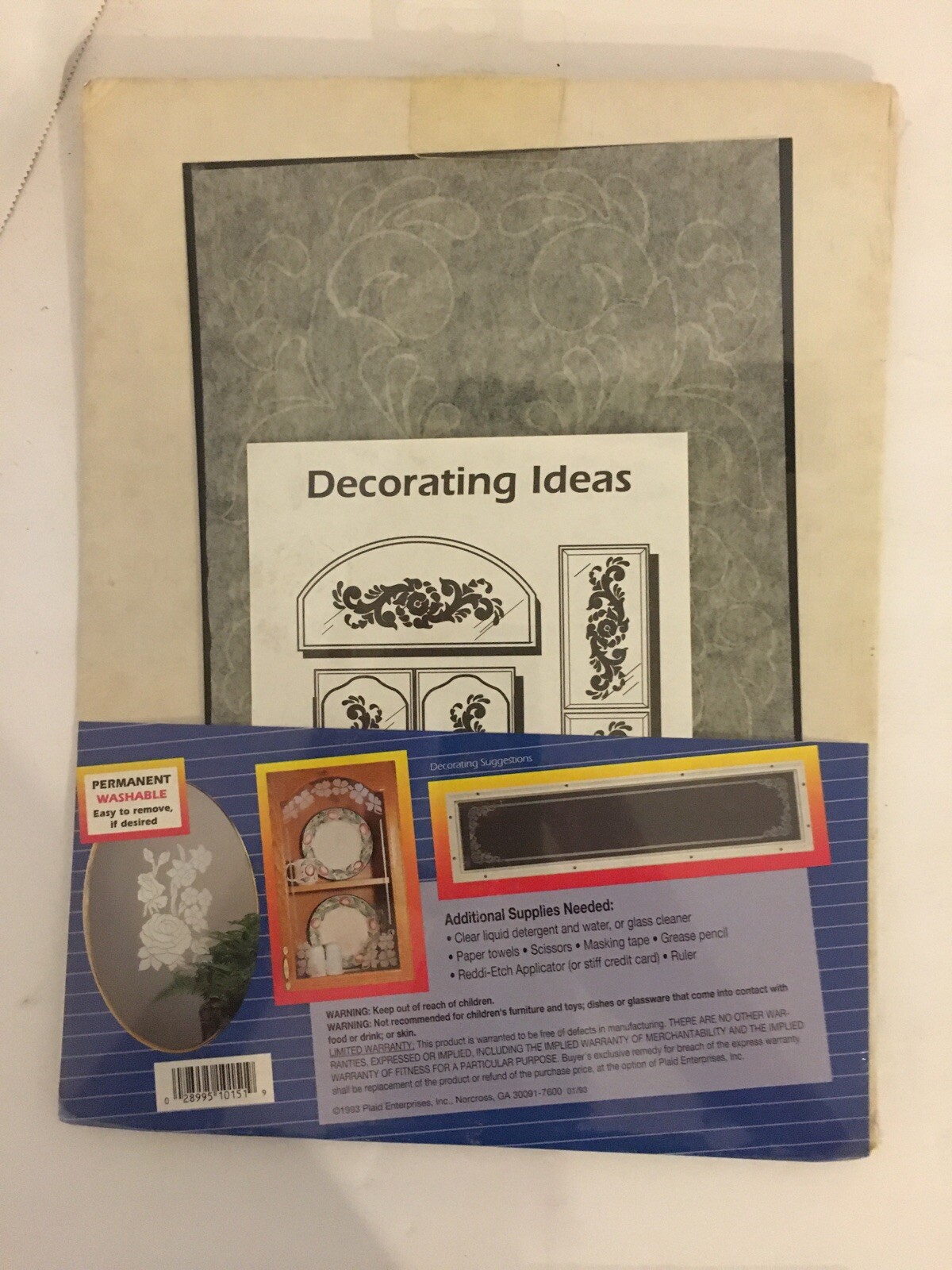 REDDI-ETCH ETCHED GLASS RUB ON DESINGS CONTAINS 2 FROSTED WHITE DESIGNS ...