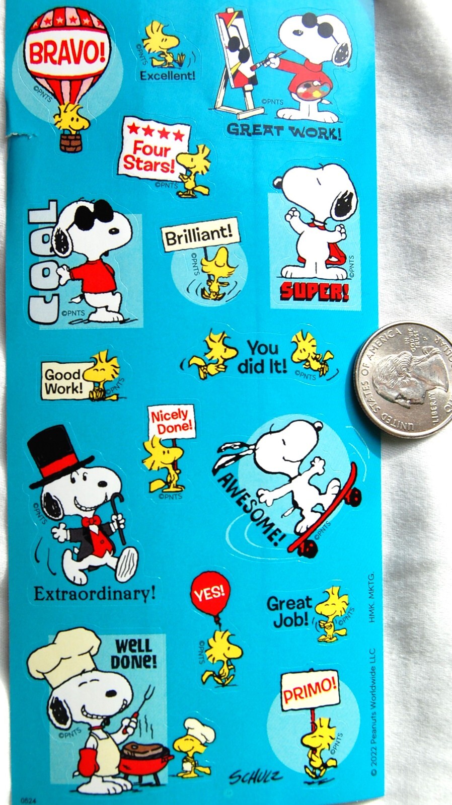 Hallmark stickers PEANUTS reward teacher homeschool bravo brilliant ...
