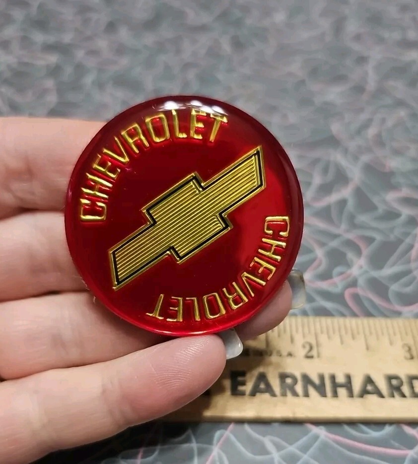 VINTAGE Chevrolet CENTER Cap EMBLEM Badge Logo STICKER ONLY Used Puffy ...