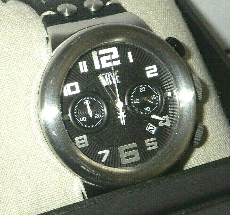 Frye Men's 245689CST Chronograph Watch w/ Black Leather Band | eBay