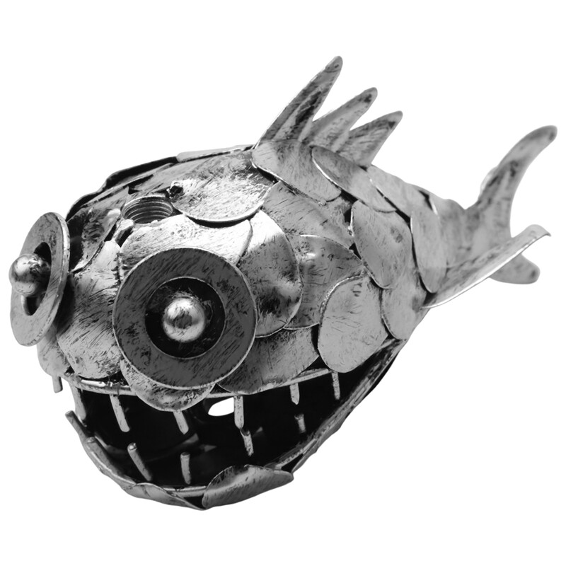 Angler Fish Lamp USB Rechargeable Desktop Metal Light Handmade Craft ...