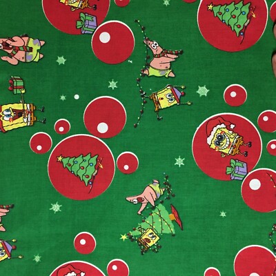 Christmas Spongebob Wonder Bubble Sewing Quilting Cotton Fabric FQ ...
