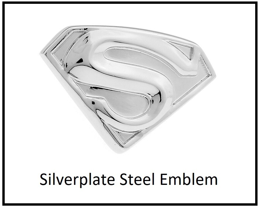 SUPERMAN Money Clip - silver steel logo emblem - black stainless clip ...