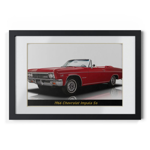 Iconic 1966 Chevrolet Impala SS Red Classic Car Poster - Legendary ...
