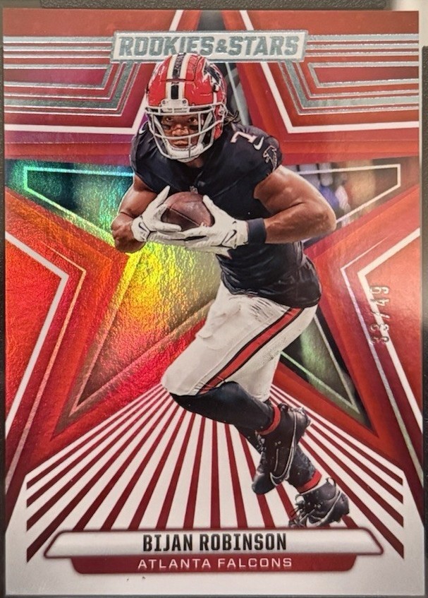 2024 Panini Rookies & Stars - Bijan Robinson #7 Red & Blue /49 for sale ...