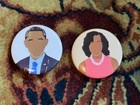 Barack & Michelle Obama -- Silhouette/Profile Buttons Lot of 2 (1.5 ...