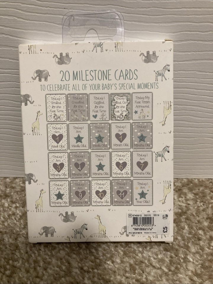 Set of 20 Milestone Cards Baby Monthly Photo Props for Newborn | eBay UK