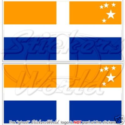 ISLES OF SCILLY Flag Scillonian Cross, Baner Syllan 110mm Stickers ...