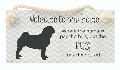 Splosh Precious Pets Hanging Sign Animal Plaque Dog - Pug | eBay