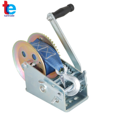 Blue 3500lbs Hand Winch Boat Use Manual Winch With 10m (32ft) Strap ...