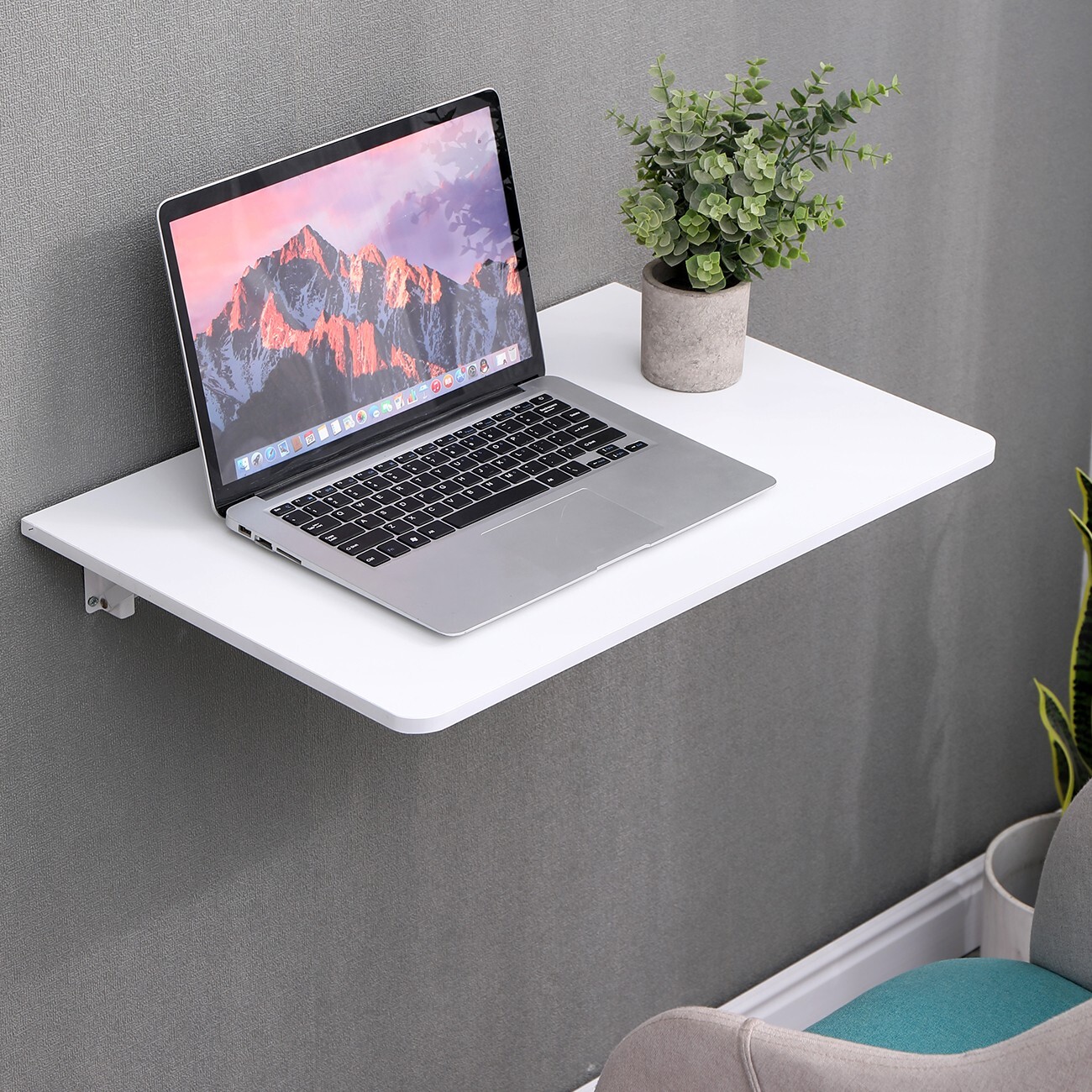 Wall Mounted Drop-Leaf Folding Floating Table Hanging Computer Desk ...