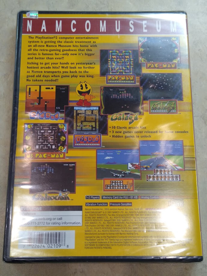 NAMCO MUSEUM PLAYSTATION 2 PS2 VIDEO GAME GREATEST HITS BRAND NEW ...