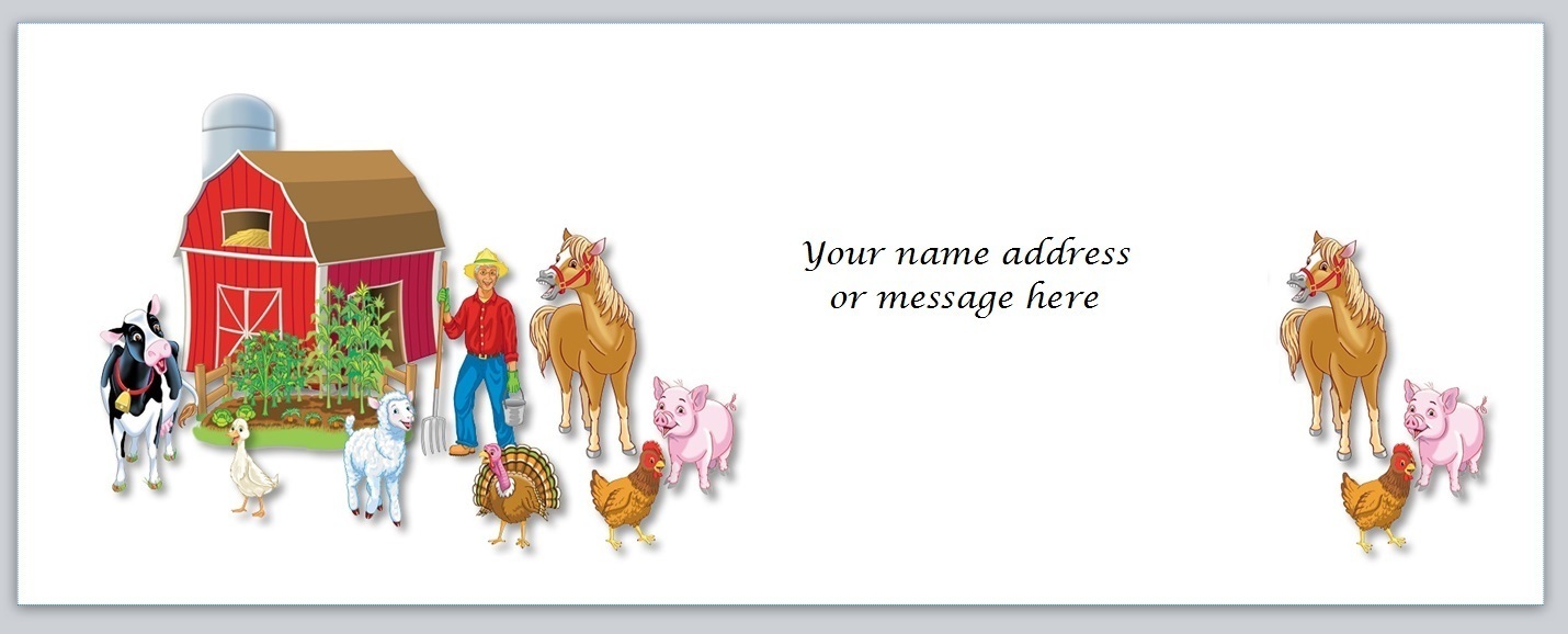 30 Personalized Return Address Labels Farm Animals (bo 565) | eBay