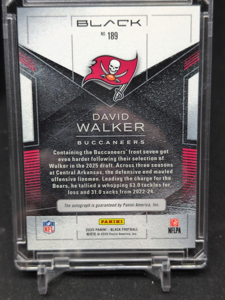 2025 Panini Prizm Black Football David Walker Sapphire Parallel RC Auto ...