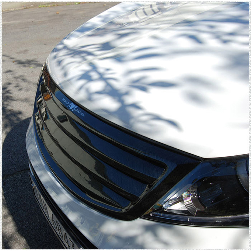 Front Hood Radiator Grill Black Carbon Skin For 2011 2012 2013 2014 ...