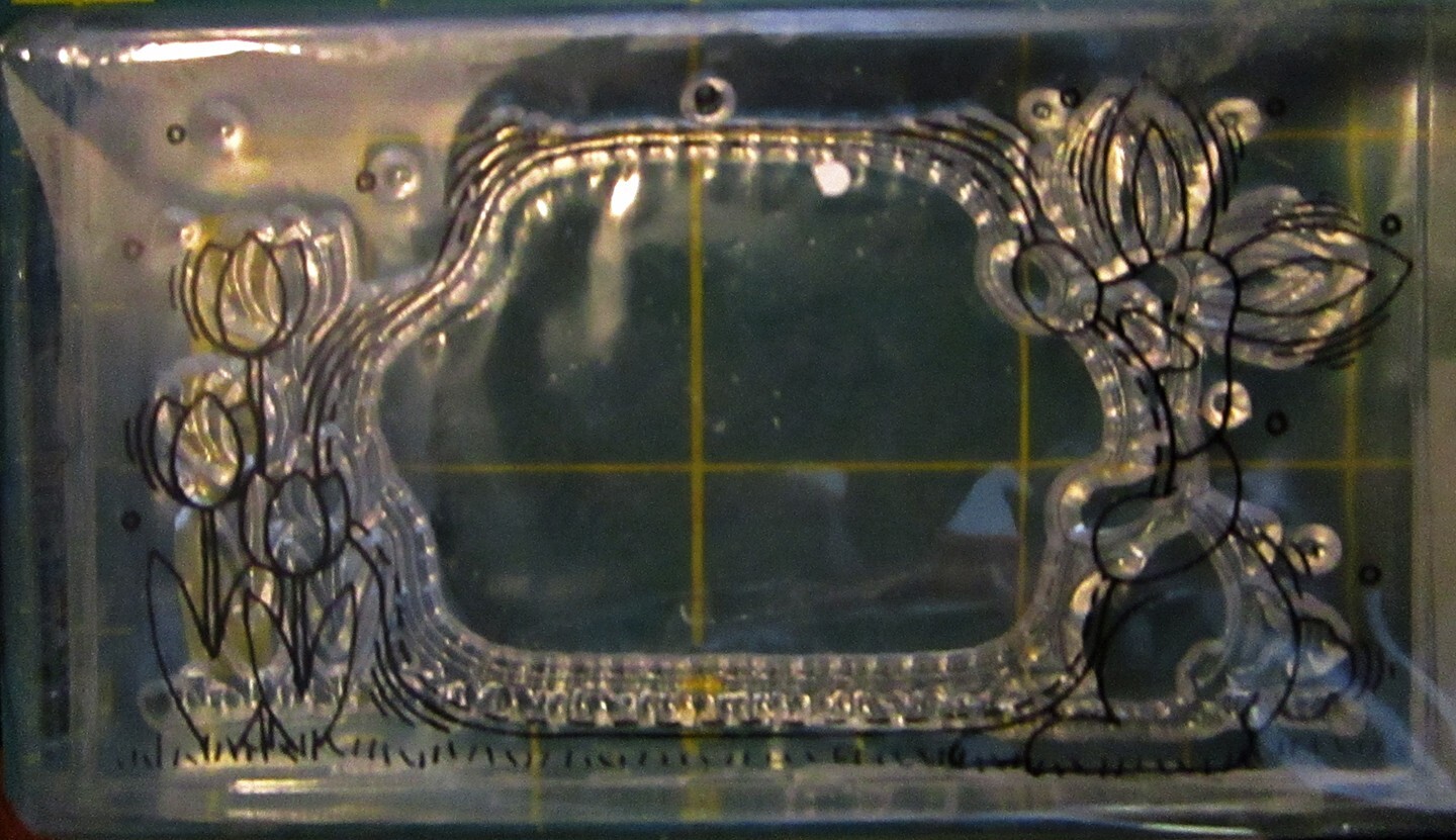 NEW Provo Craft Clear Acrylic Block Stamp Bunny & Tulips Frame 3.5" x 2 ...