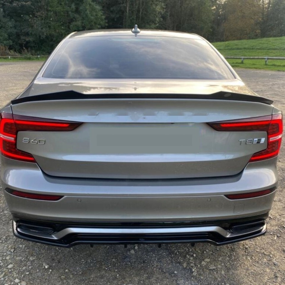 FOR VOLVO S60 2019-2024 GLOSS BLACK V STYLE HIGHKICK DUCKBILL TRUNK ...