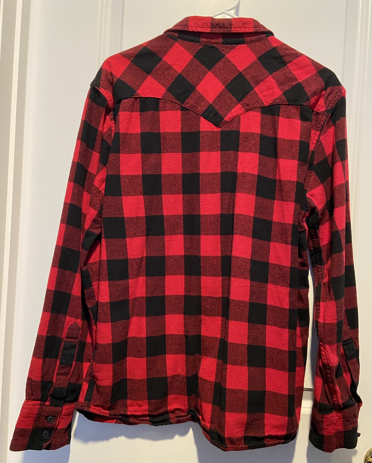 Levi’s men’s red Buffalo check Mid weight flannel shi… - Gem