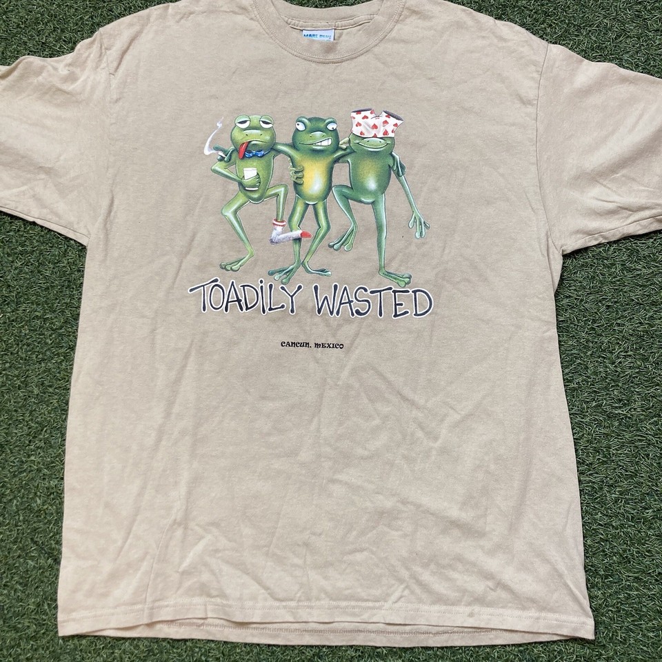Frog Shirt XL Vintage 00s Y2k Toadily Wasted Cancun Mexico Alcohol ...