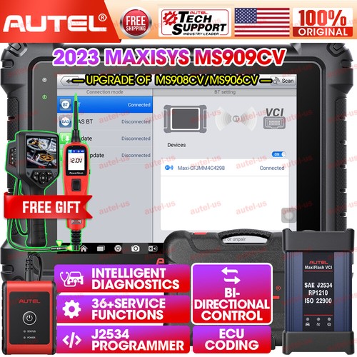 2024 Autel MaxiSYS MS909CV Upgraded MS908CV Heavy Duty Truck Diagnostic ...