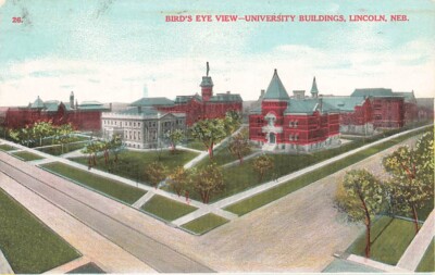 Postcard Bird's Eye View University Buildings Lincoln Nebraska NH1 | eBay