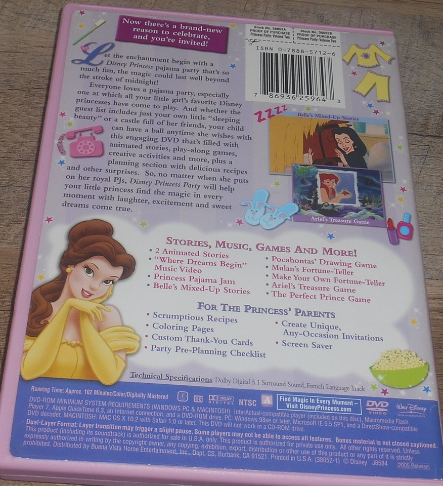 Disney: Princess Party - Vol. 2 (DVD, 2006) LIKE NEW 786936259643 | eBay