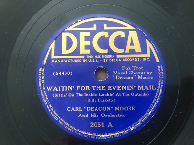 DECCA Record 78 rpm 2051 WAITIN FOR EVENIN MAIL / EVOLUTION MAMA Carl ...
