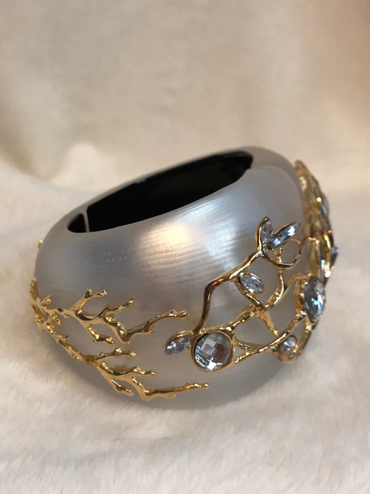 ALEXIS BITTAR White Silver LUCITE Crystal DOME Bracelet, GEORGIA O ...